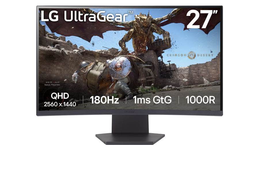LG 27GS60QC-B | 27" UltraGear 2K QHD 180Hz 1ms Ívelt Gaming Monitor